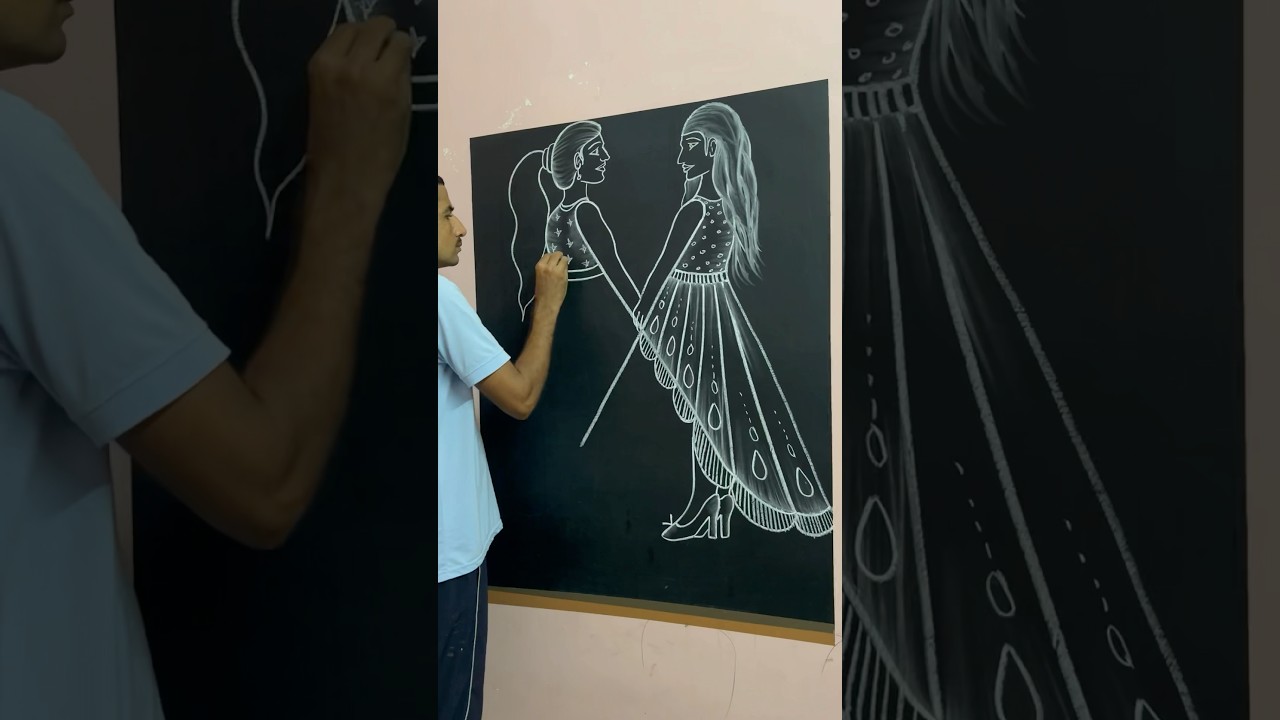 How to draw two girls  step by step ||😳🤔|| #howtodraw #drawing #shortsviral