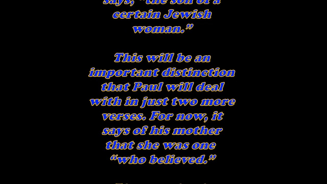 Daily Bible Verse Commentary  -  Acts 16:1