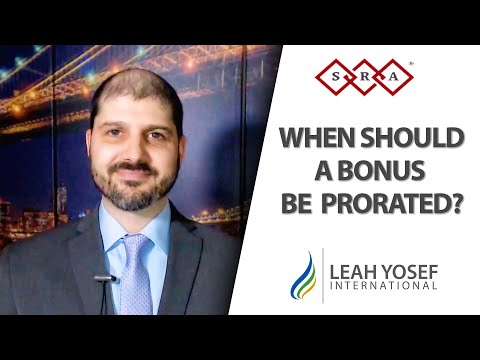 Yosef Colish: When Should a Bonus Be Prorated?