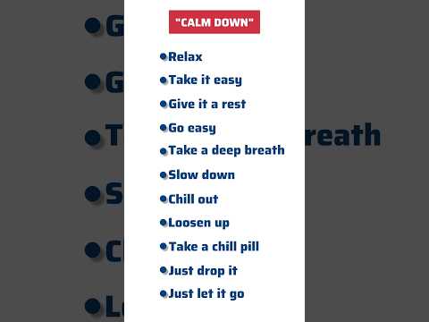 "Calm Down" - Alternative Ways to Say "Calm Down" #englishvocabulary #english #shortsfeed #synonyms