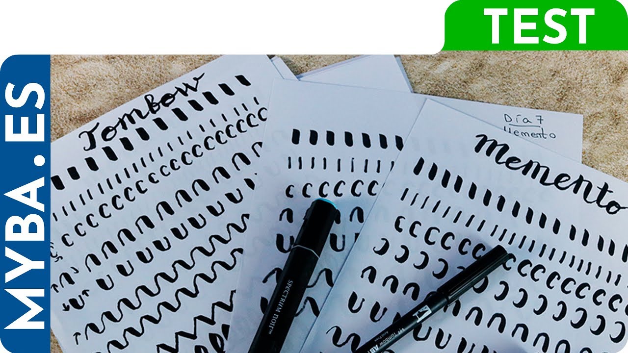 Trazos básicos de lettering. Iniciación al lettering. Rotuladores Tombow vs Memento.