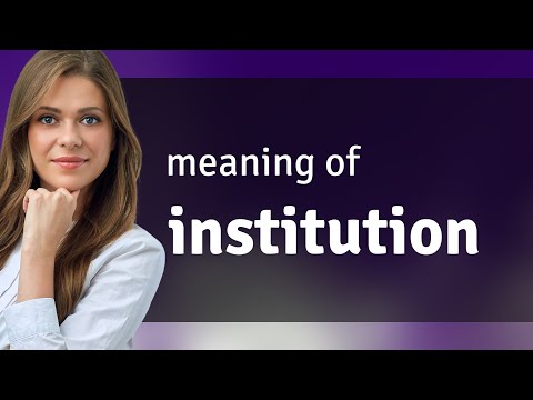 Institution — what is INSTITUTION meaning