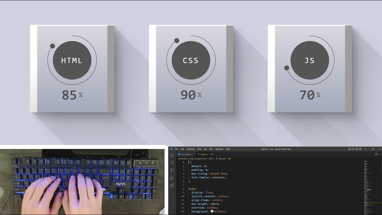 ASMR Programming - Animated Circular Progress Bar using HTML CSS - No Talking