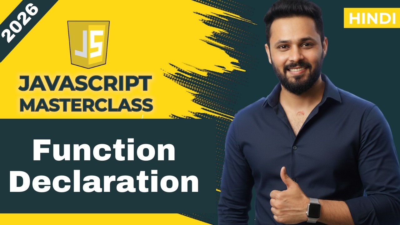 JavaScript Tutorial in Hindi #34 Function Declaration | Hoisting, Parameters vs Arguments, Rest