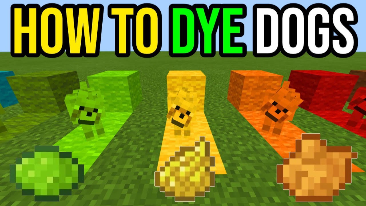 How To Dye Dogs In Minecraft - Make Coloured Wolves! (PS4/Xbox/PE)