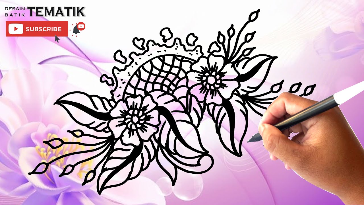 Cara Menggambar Batik Motif Bunga Matahari yang mudah #batik #trending #viral #mudah #drawing #art