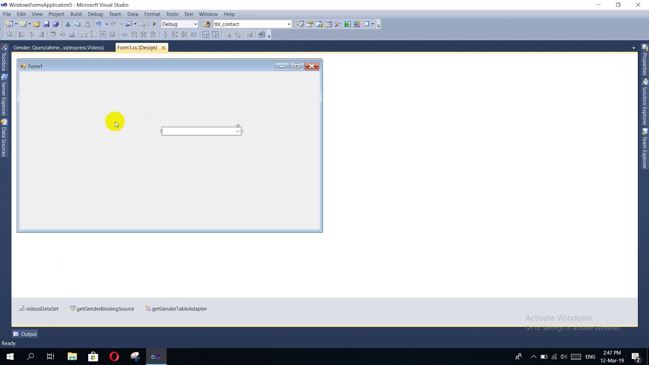 ComboBox and connection from AppConfig
