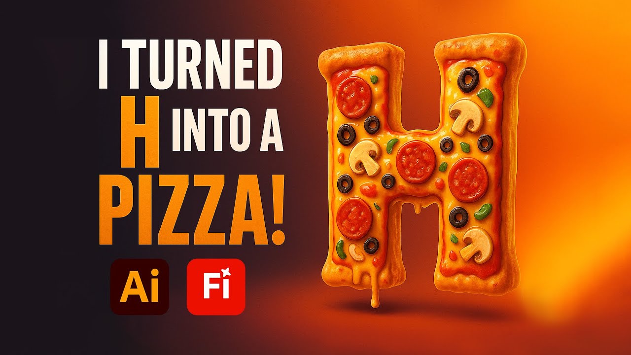 Turning the Letter H into a Pizza with Adobe Illustrator + Firefly AI 🍕