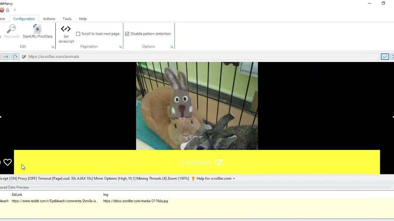 Image and Video URL collection from scrolller.com from each listing