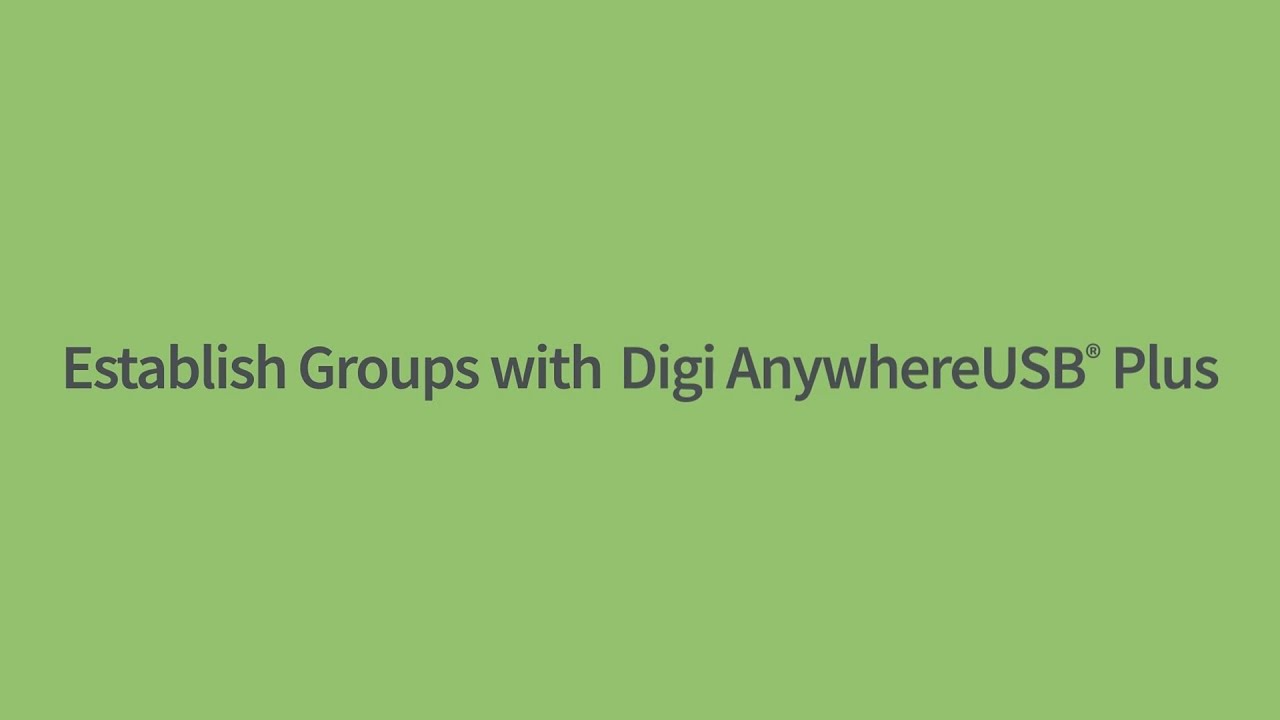 Establishing Groups in Digi AnywhereUSB Plus