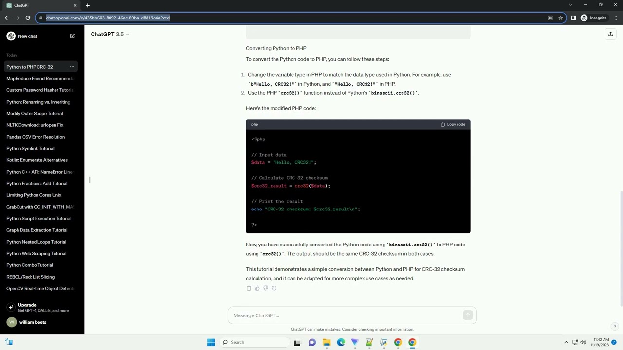 Python binascii crc32 to PHP crc