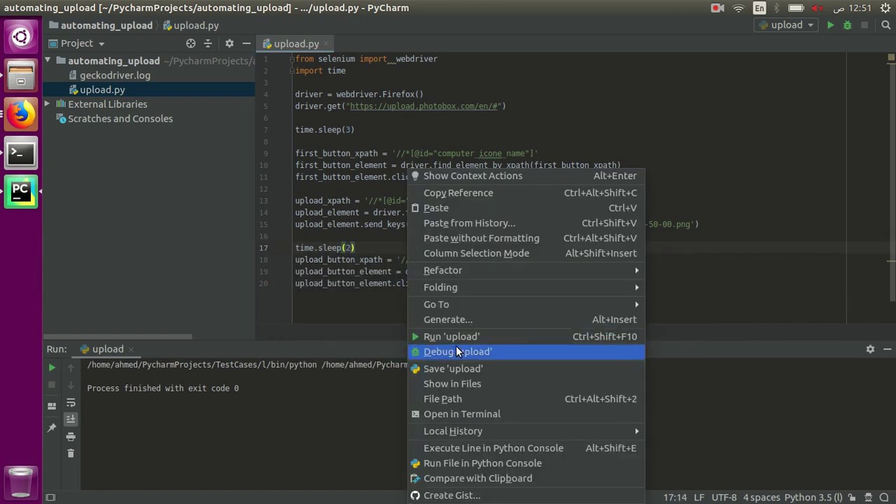 Automating Upload systems using Selenium & Python