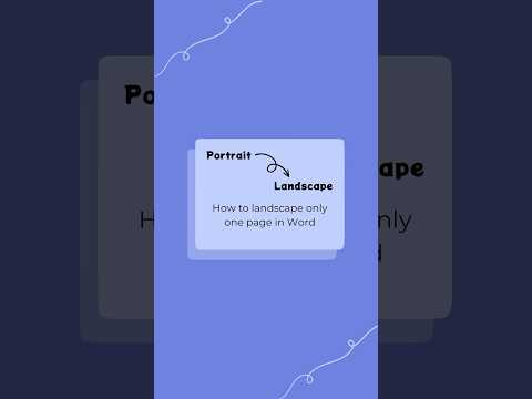 How to landscape only one page in #word