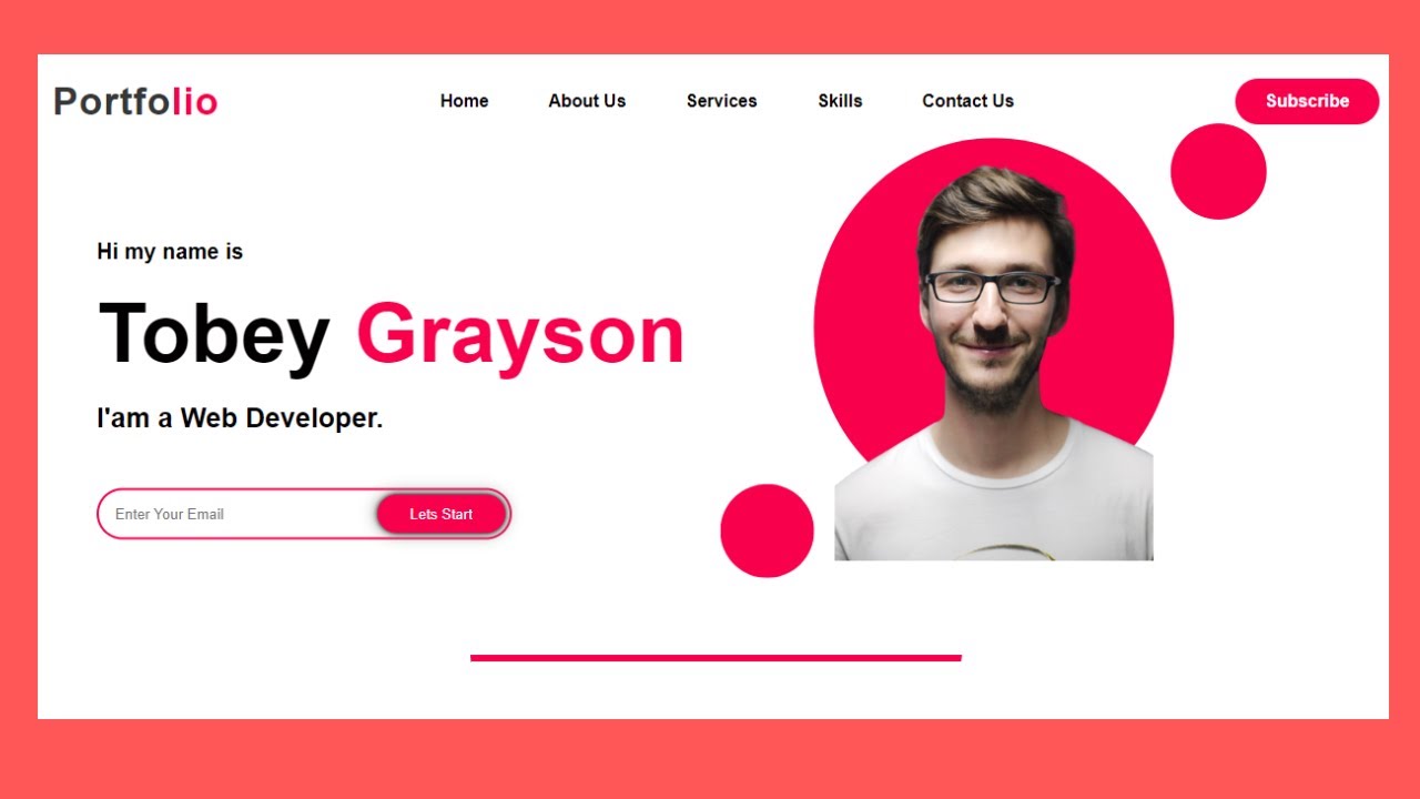 How to make a Portfolio website by html and css | Source code