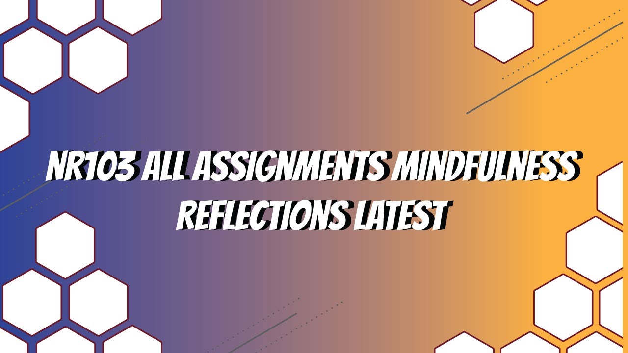 NR103 All Assignments Mindfulness Reflections Latest 2020 October