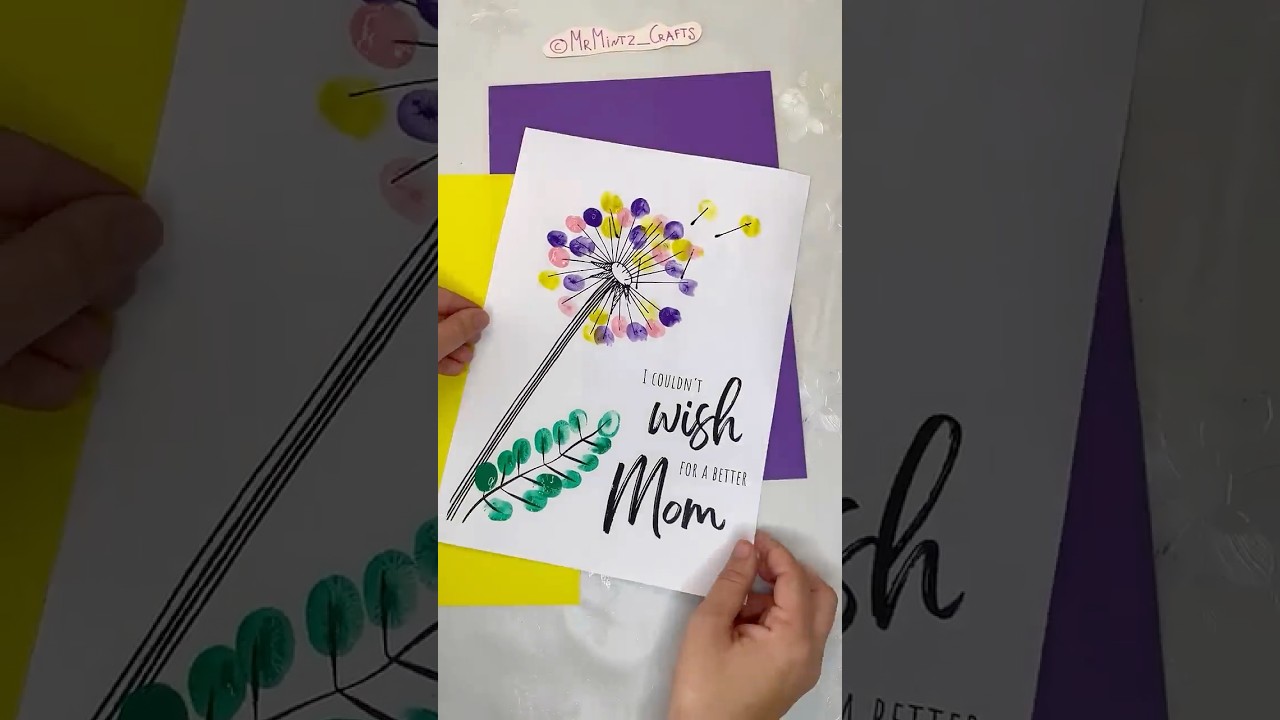 Easy Handprint Mothers Day Crafts | Mother's Day Handmade Card for Toddlers & Preschool kids #shorts