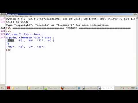 Learn Python Tutorial Popping Elements From a Lists In Python Tamil Part 19 - Mind Luster