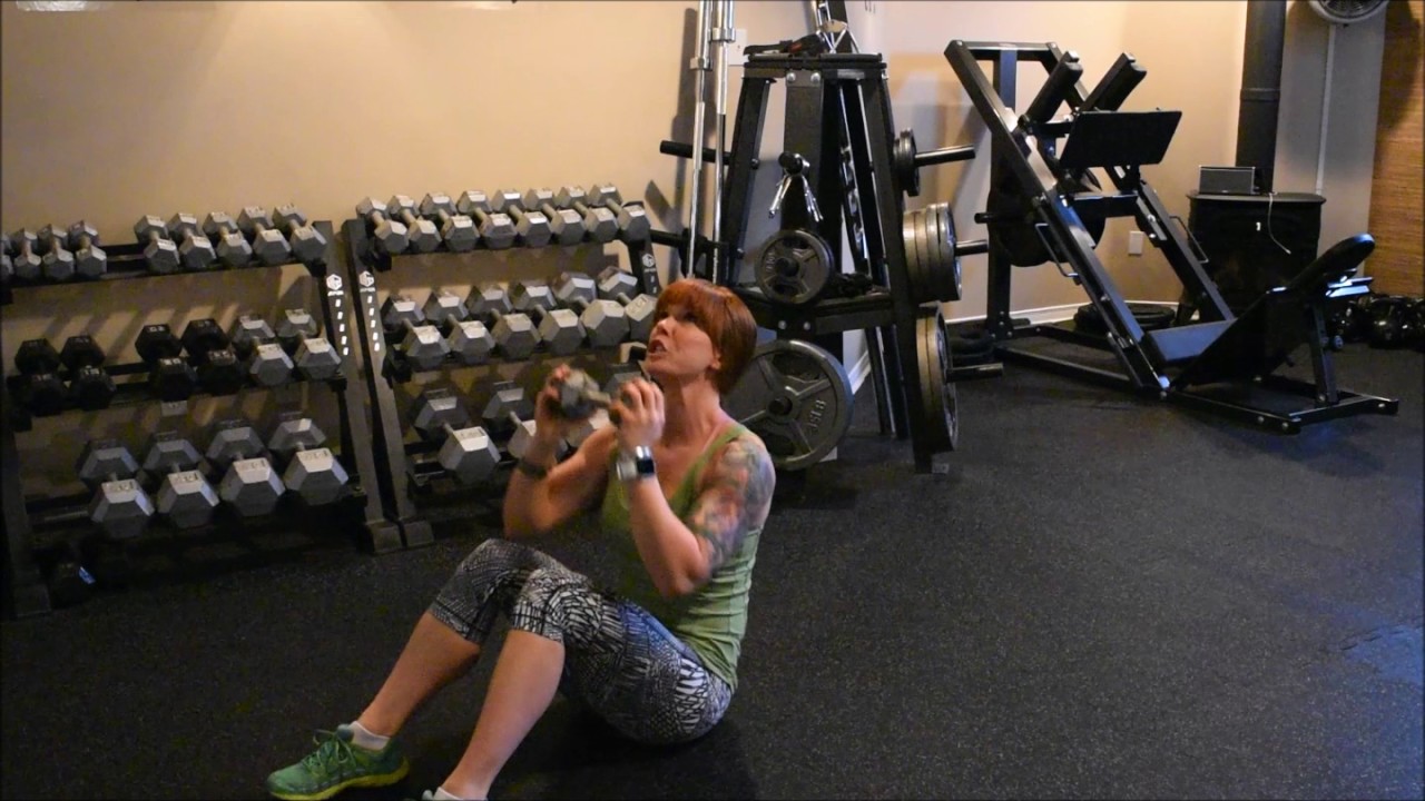 Full Sit Up Dumbbell Press
