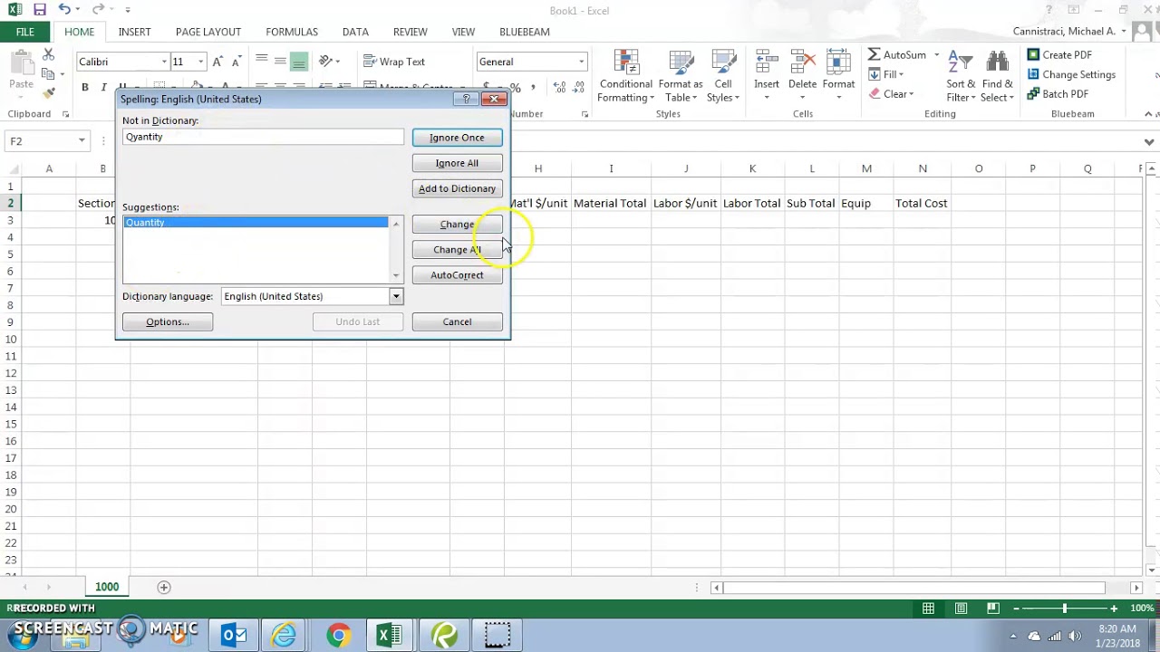 Creating and Excel  Estimating Template part1