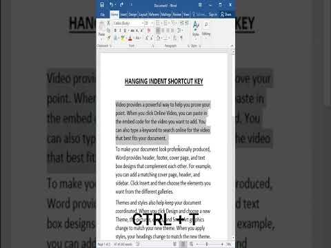 HANGING INDENT SHORTCUT KEY | HANGING INDENT | DIGITAL BHANDAR