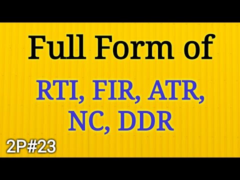 Full form of RTI, FIR, ATR, NC, DDR | General Knowledge in Hindi | Mahipal Rajput