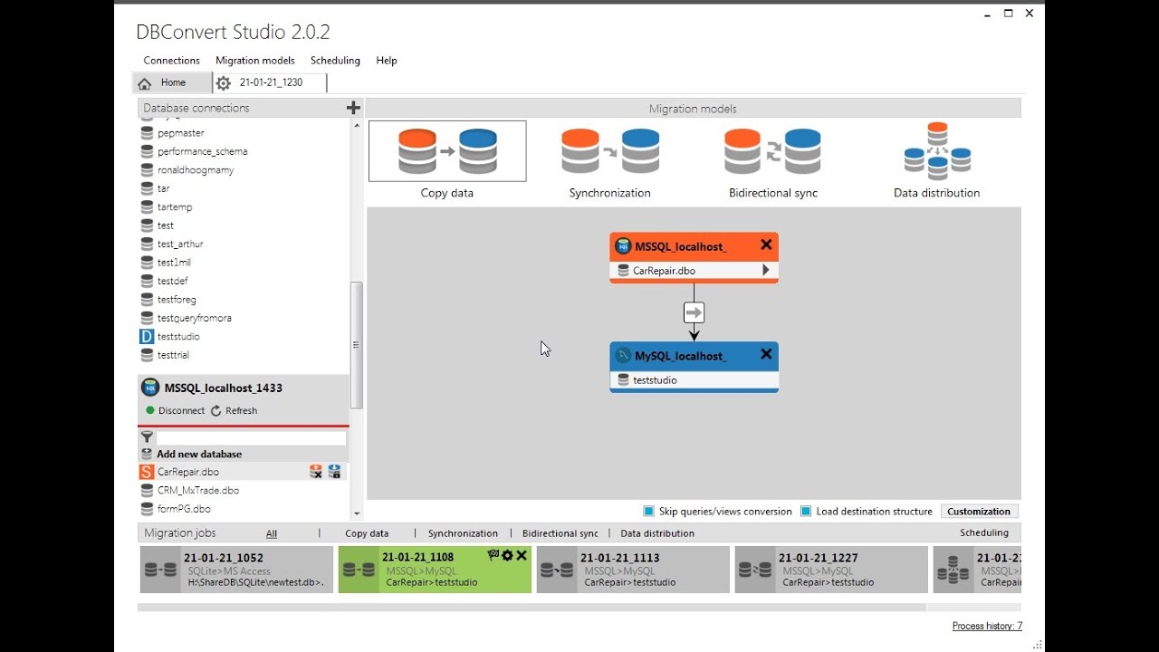 DBConvert Studio. Copy data between the most popular databases.