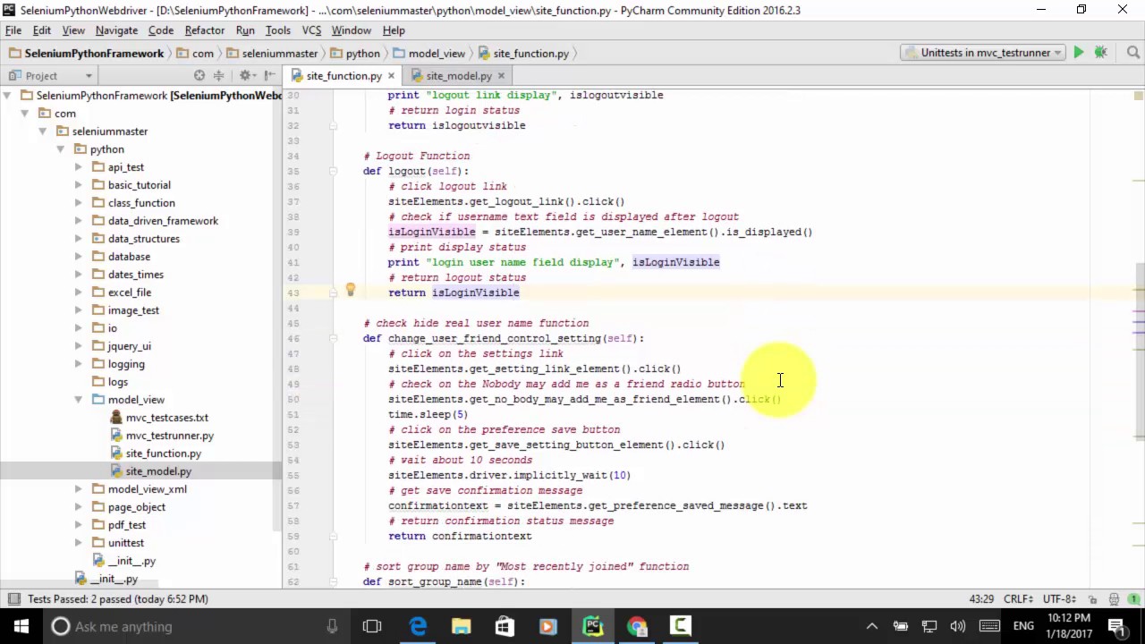 Lesson  19 Python Webdriver Model View Controller Framework Site Function