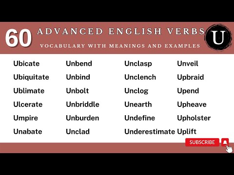 60 ADVANCED ENGLISH VERBS | Starting with the letter "U" | Meanings and Examples + PDF