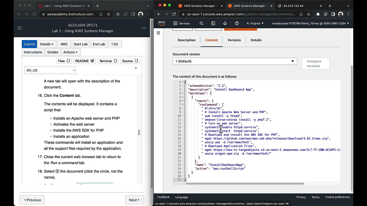 AWS Academy Cloud Operations (SysOps) Module 2: Lab 1 - Using AWS Systems Manager