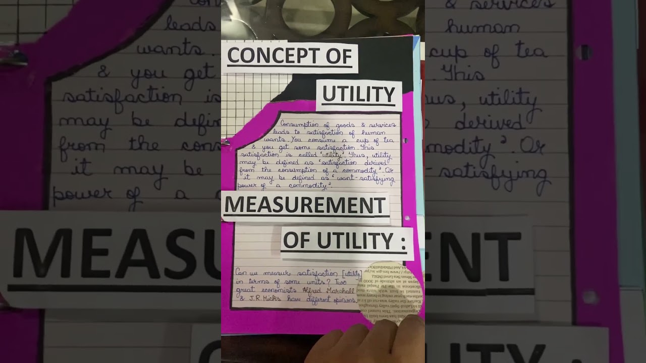 Economics Project Class 11th on Consumer’s Equilibrium - Utility Analysis.