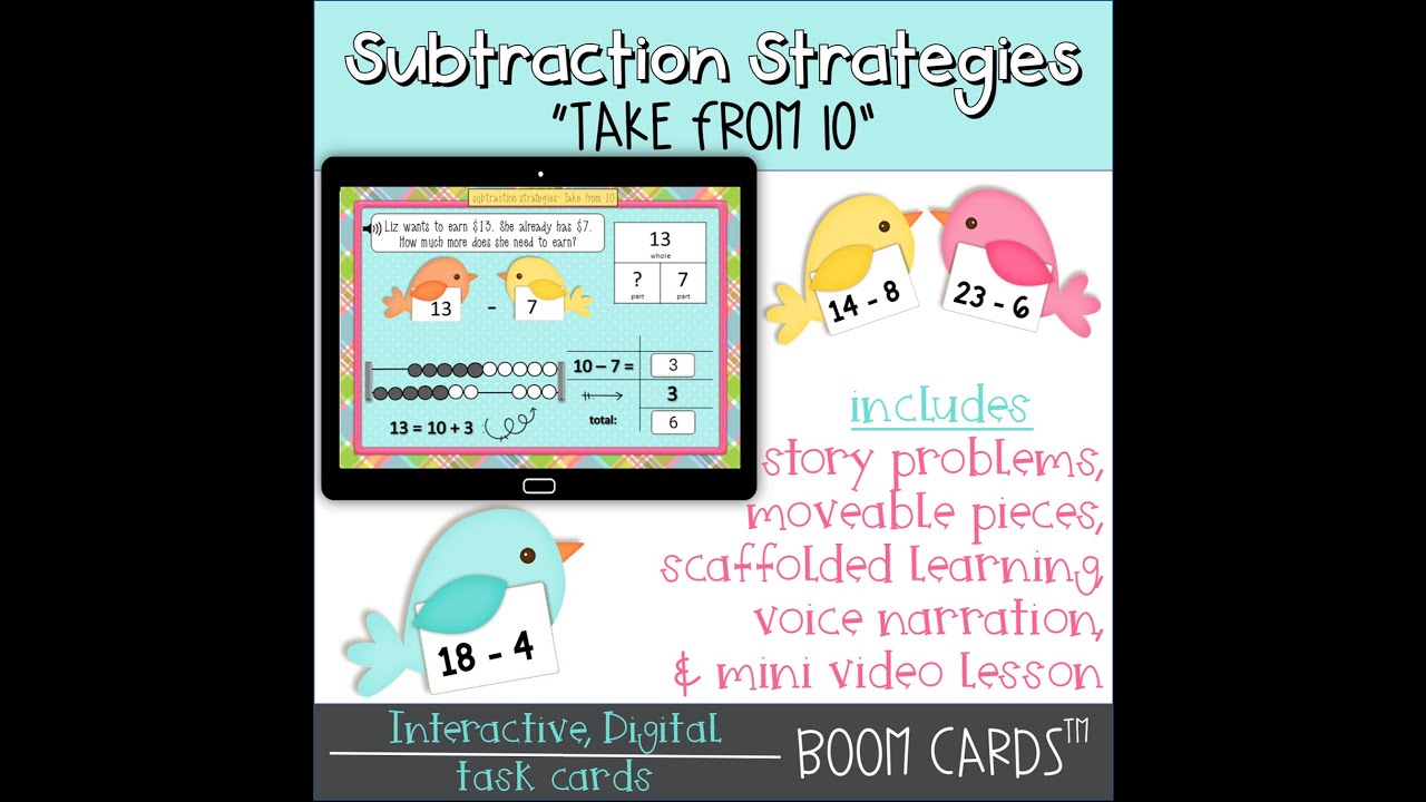 Boom cards intro video to Subtraction with the 