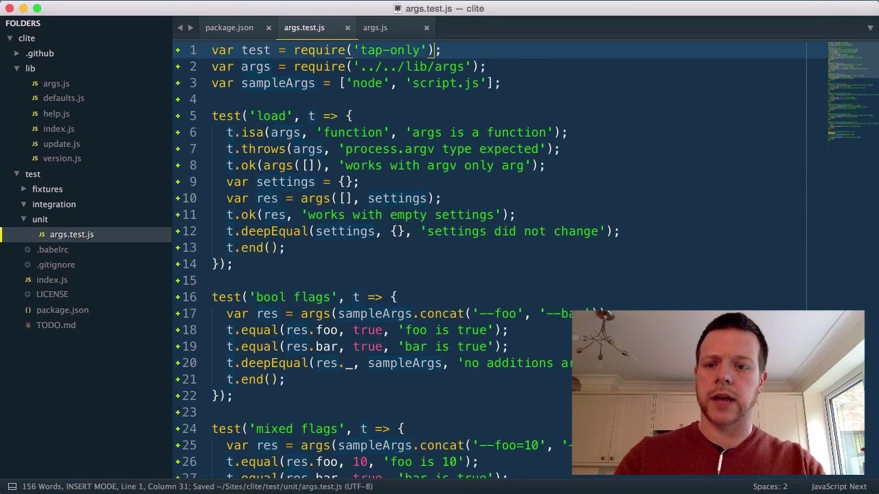 Node: tests to debugging