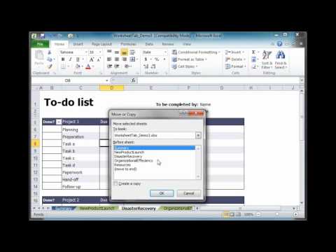 Excel Worksheet Tabs