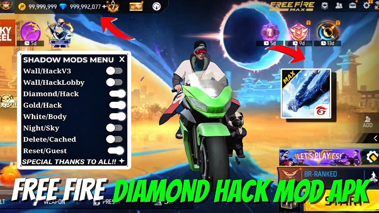 FREE FIRE NEW DIAMOND HACK || FF NEW MOD MENU APK || UNLIMITED DIAMOND SCRIPT