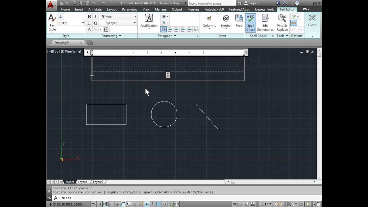 C00805  Multi Line Text AutoCAD 2014 Tutorial