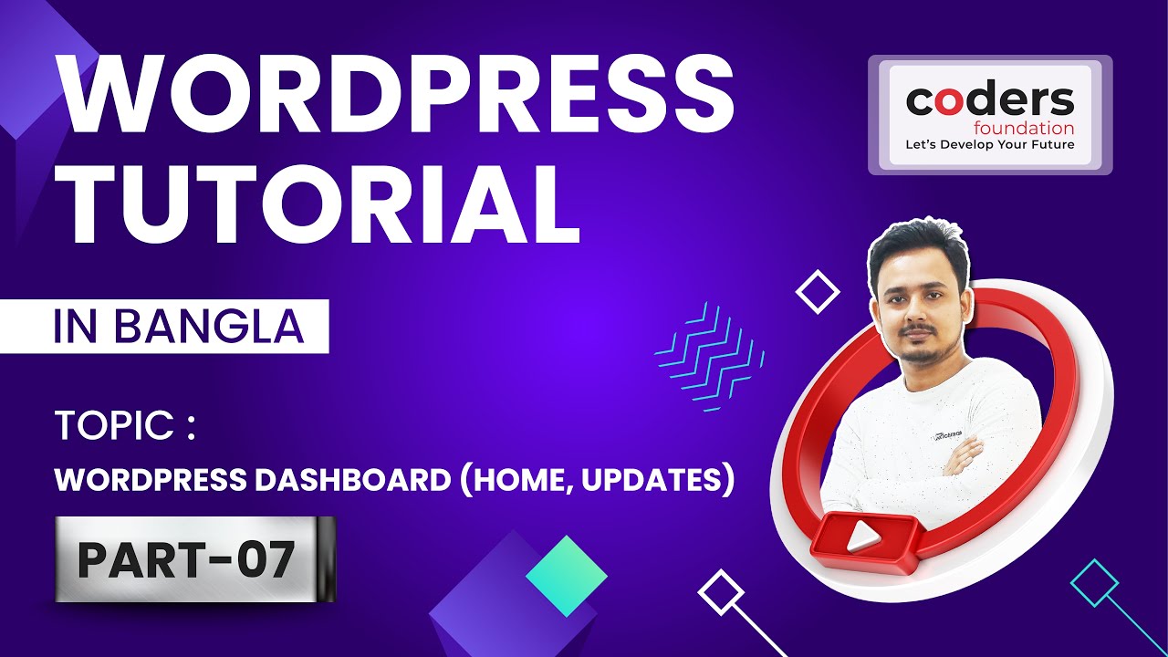 WordPress Bangla Tutorial [#7] WordPress Dashboard (Home, Updates)