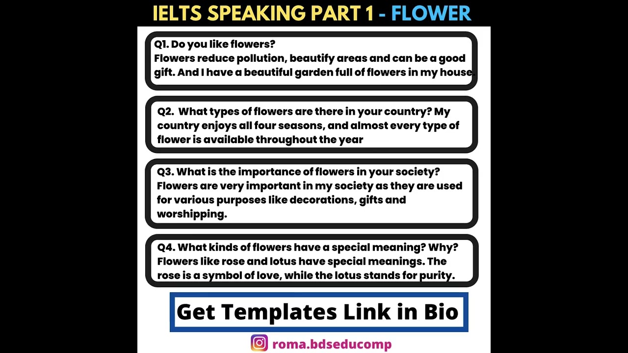 IELTS Speaking Part 1- Templates