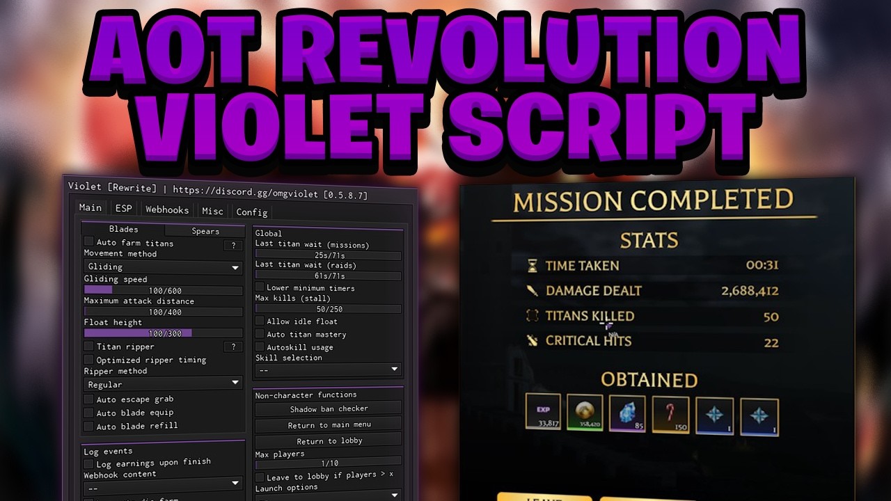 Attack on Titan Revolution Script - How to Auto Farm with Violet!