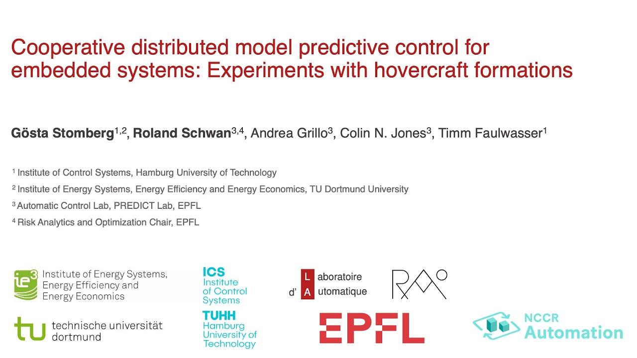 Cooperative distributed model predictive control for embedded systems