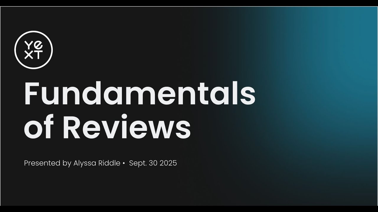 Fundamentals of Reviews in Yext