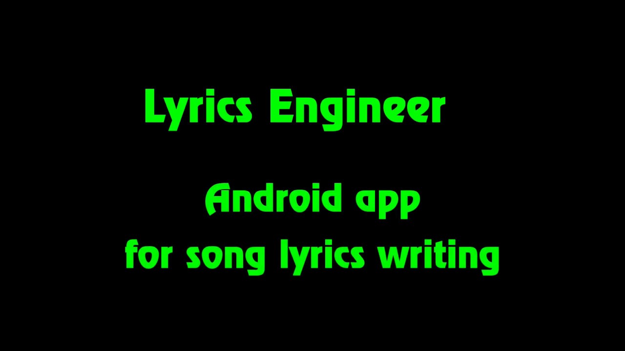 Lyrics Engineer - Android app for song lyrics writing - demo video
