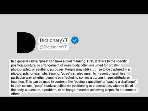 Pose Meaning in English