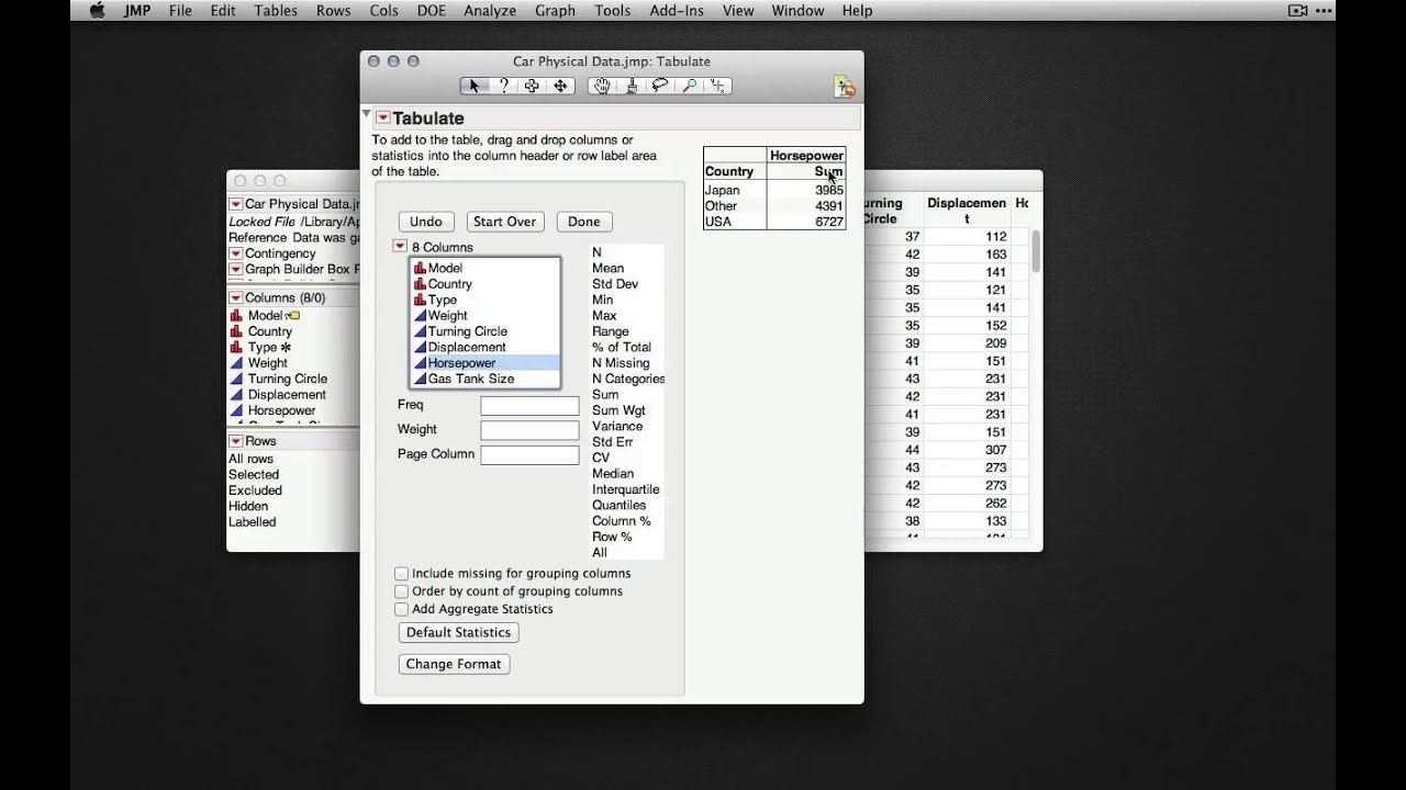 Summarizing Data Using Tabulate