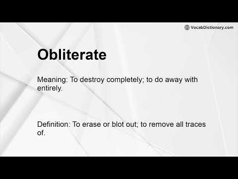 Obliterate Meaning