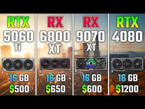 RTX 5060 Ti vs RX 6800 XT vs RX 9070 XT vs RTX 4080 | Test in 7 Games