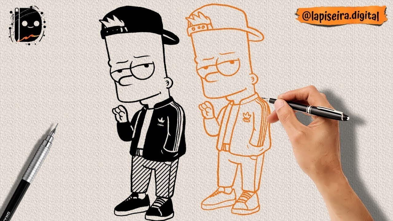 🔶how to draw bart simpson full body