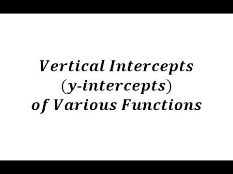 Determine Vertical Intercepts of Various Functions | Math Help from ...