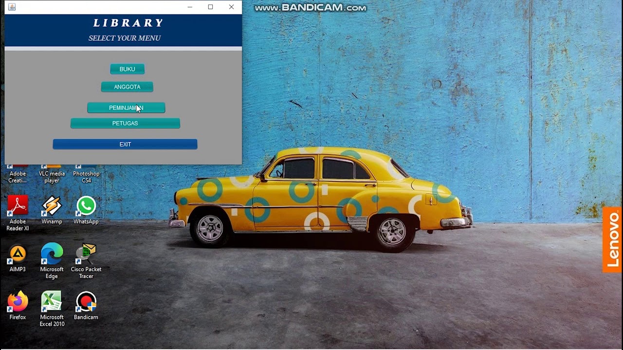HASIL RUNNING PROGRAM JAVA (PERPUSTAKAAN)
