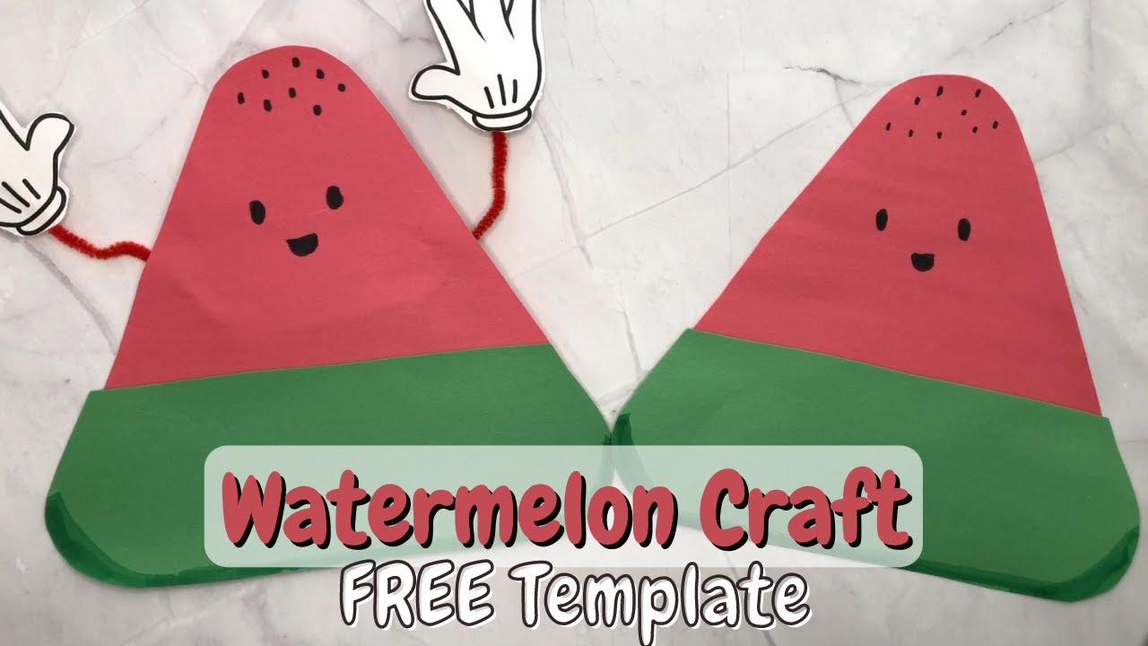Cute Paper Watermelon Craft (Free Template)