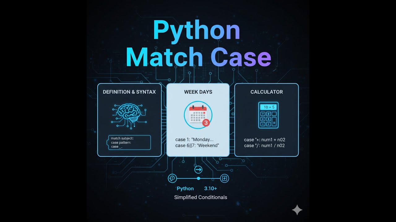 Python Full Course ❤️|🐍Python Match–Case Statement | Switch Case Alternative | Lectures-22